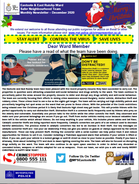 Eastcote Neighbourhood Watch Newsletter – Eastcote Residents' Association