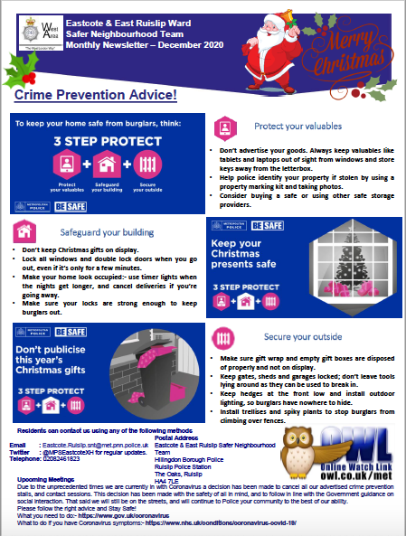 Eastcote Neighbourhood Watch Newsletter – Eastcote Residents' Association