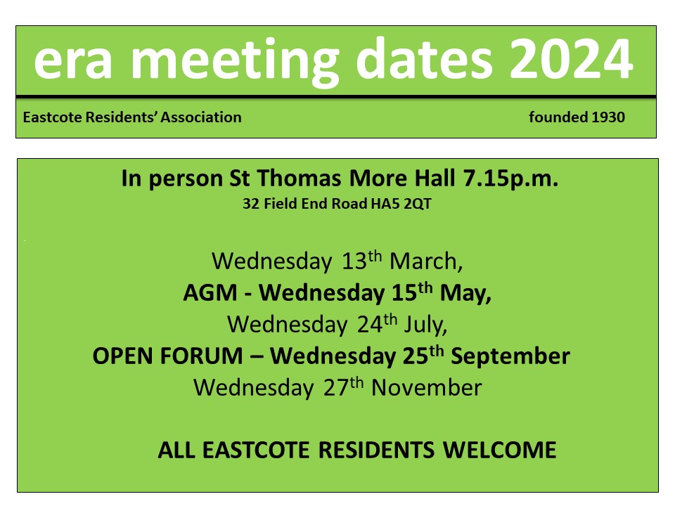 Eastcote Residents Association committee meeting – Eastcote Residents ...